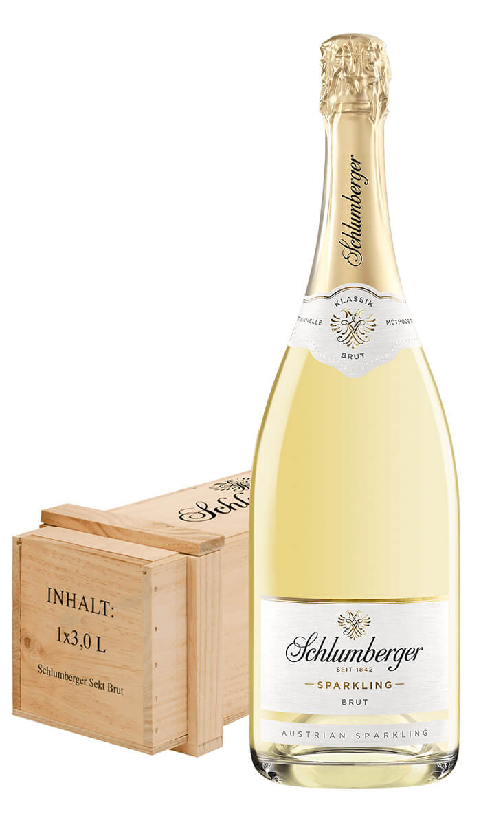 Schlumberger Sparkling Brut in Holzkiste 3 L - Offizieller Online Shop Schlumberger Sparkling Brut in Holzkiste 3 L - Offizieller Online Shop